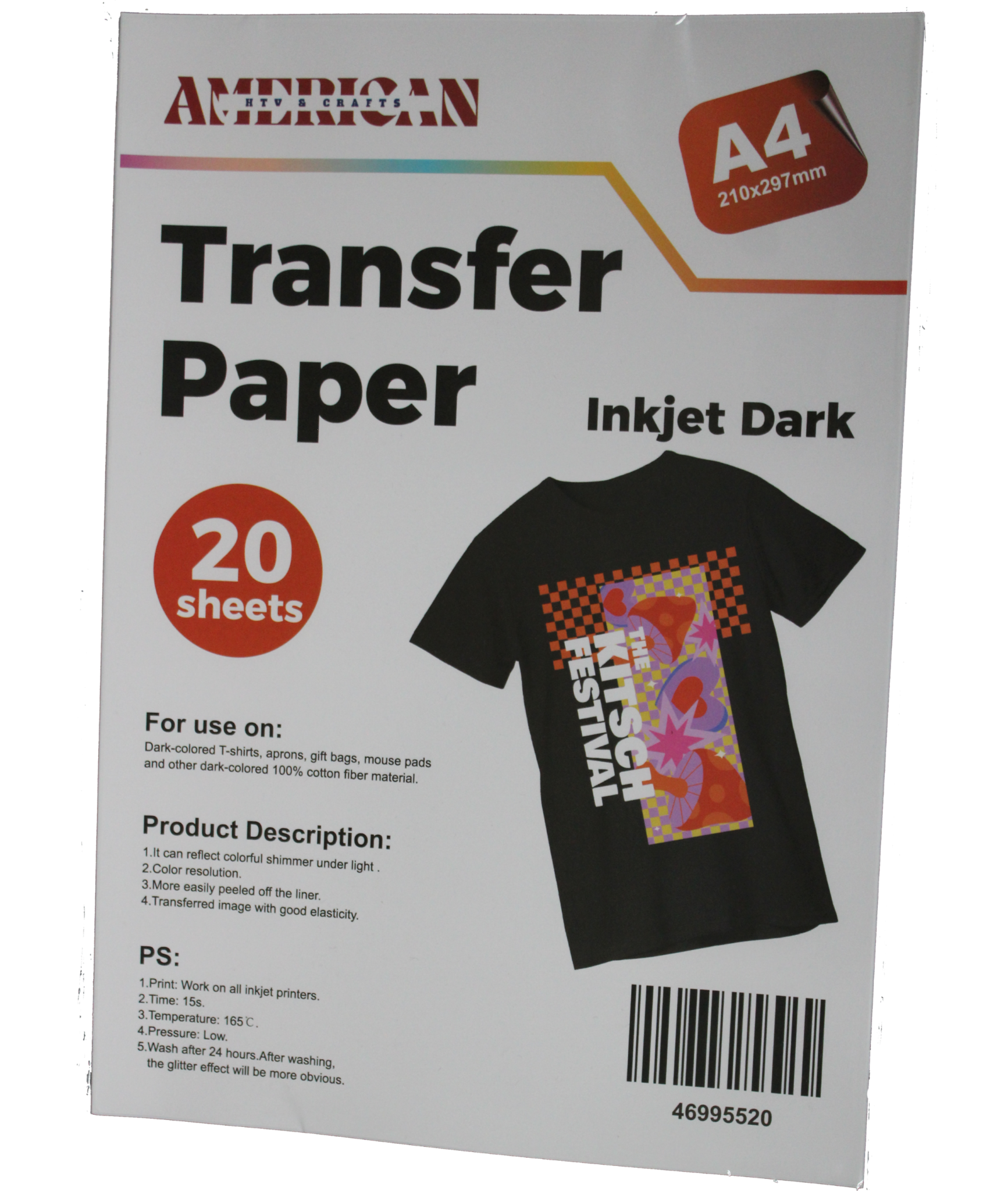 A4 Inkjet Dark Transfer Paper 20 Sheets - American HTV Mesquite